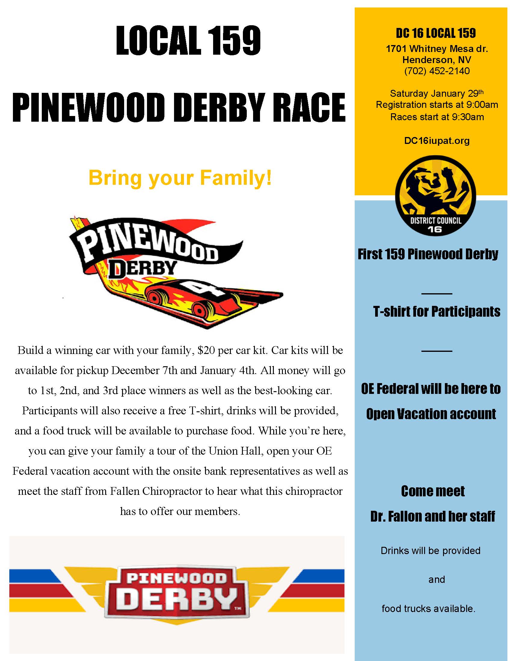 Pinewood Derby Race! – DC16 UNION