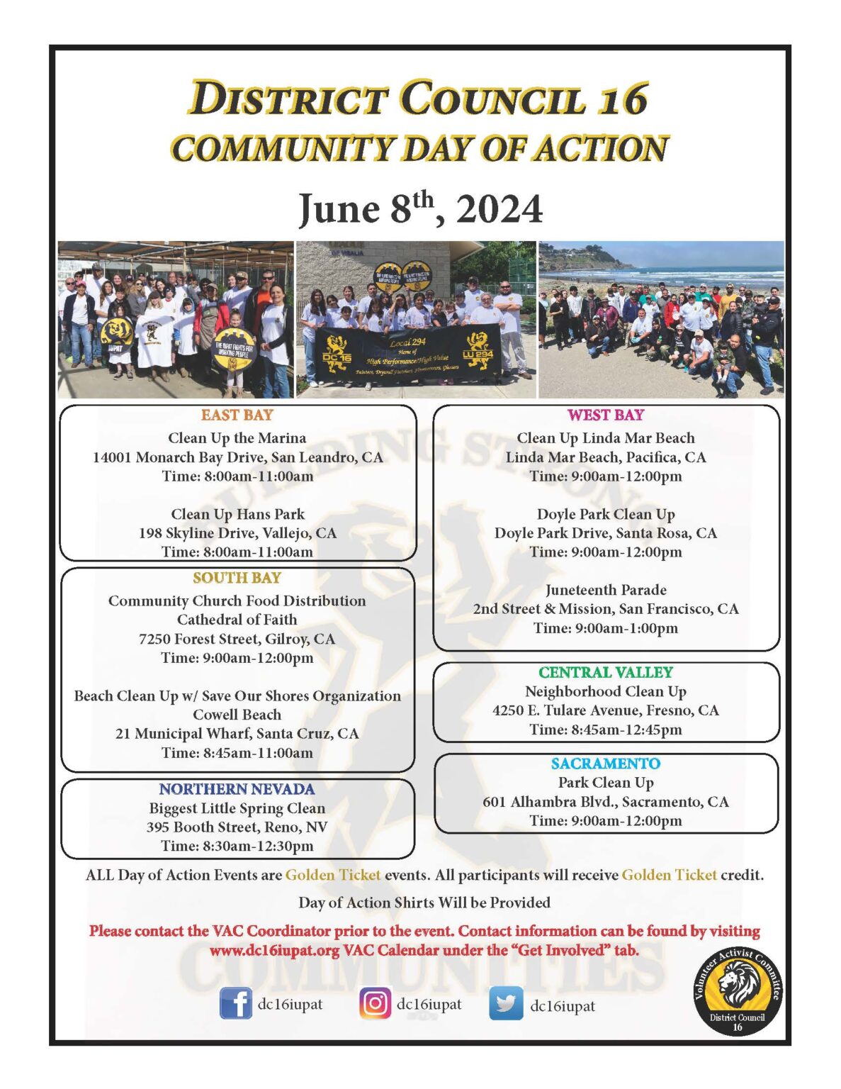 District Council 16 COMMUNITY DAY OF ACTION! – DC16 UNION